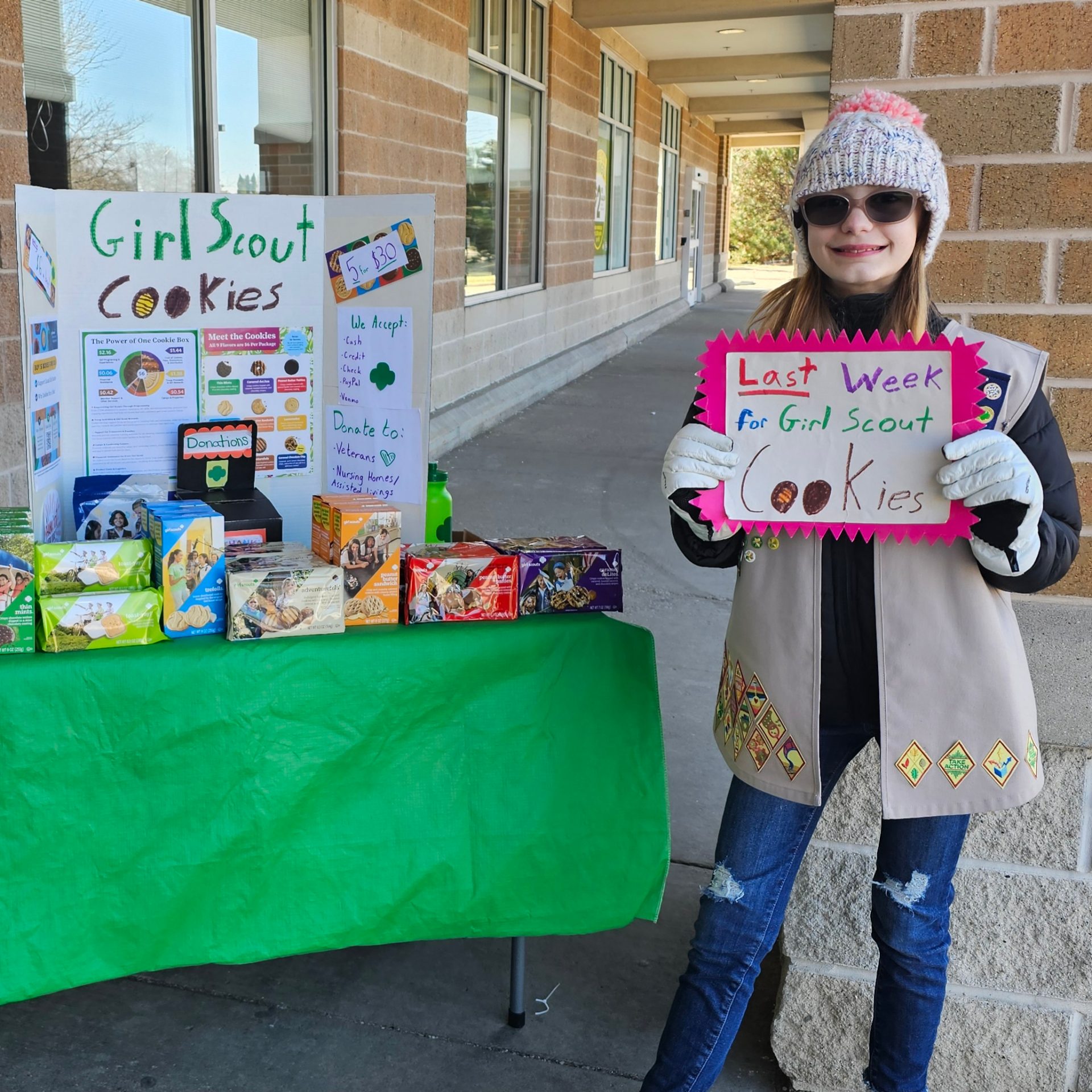 “I have learned so many things from selling Girl Scout cookies,” she ...